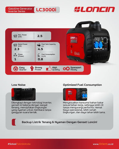 Generator Loncin LC3000i – Genset Inverter Portable Hemat BBM & Stabil
